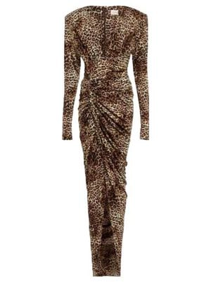 Alexandre Vauthier Leopard-print Jersey Maxi Dress - Brown