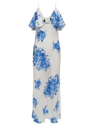 RODARTE Floral Silk Slip Dress - White