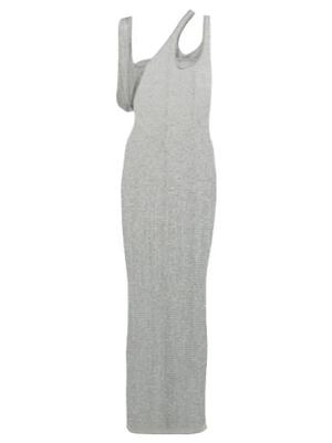 Attico Embellished Jersey Midi Dress - Gray