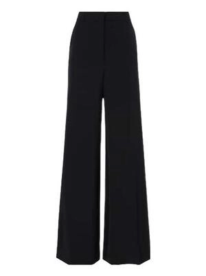 Stella McCartney High-rise Wool-blend Wide-leg Tailored Trousers - Black