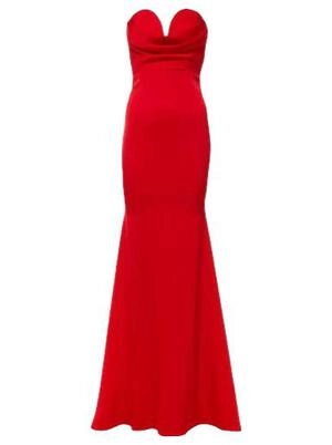 Alex Perry Strapless Satin Gown - Red