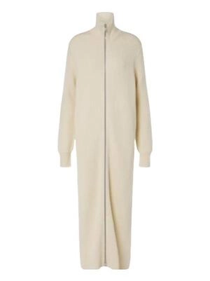 JIL SANDER Wool Knit Zip-up Cardigan - Nude