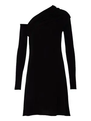 COURREGES Twist One-shoulder Cropped Dress - Black