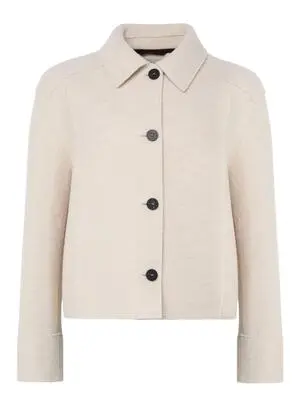 Harris Wharf London Long Sleeve Casual Jacket With Lapel Collar - Beige