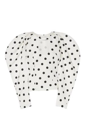 Nina Ricci Polka Dot Taffeta Top - White