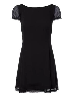 Posse Posse Priscilla Lace-Trimmed Silk Mini Dress Black