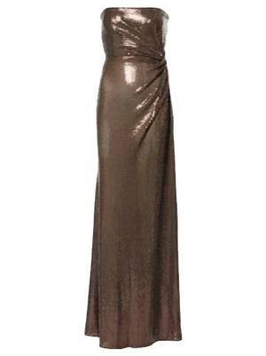 Alex Perry Sequined Gathered Gown - Brown