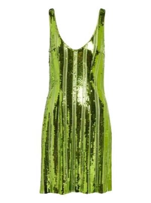Galvan Embellished Sequin Mini Dress - Green