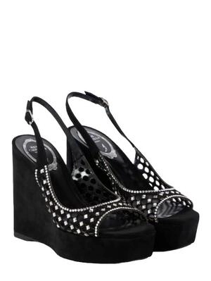 RENE CAOVILLA Rene Caovilla Embellished Suede Platform Sandals