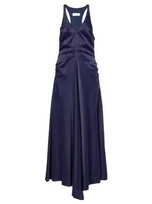 Victoria Beckham Gathered Satin Maxi Dress - Black