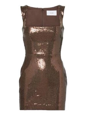 Alex Perry Sequined Square Neck Minidress - Brown