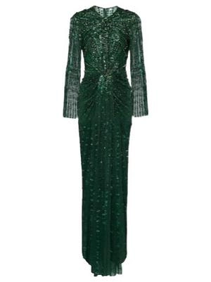 Jenny Packham Anja Sequined Gown - Green