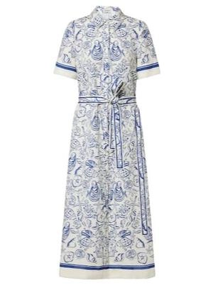 Simkhai Audria Printed Linen-blend Shirt Dress - White