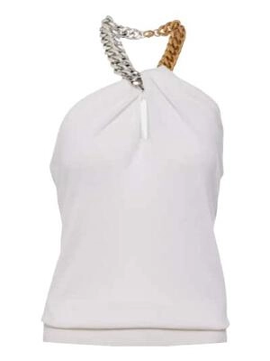 STELLA MCCARTNEY Stella McCartney Embellished Halterneck Wool Top