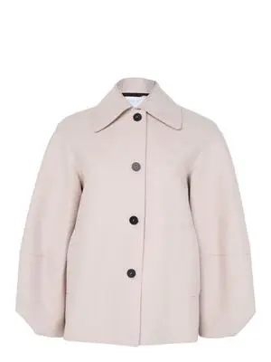 Harris Wharf London Puff-sleeved Cropped Jacket - Beige