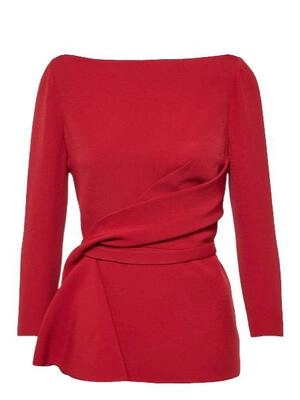 SAFIYAA LONDON Pleated Detail Cover-up With Long Sleeves - Red