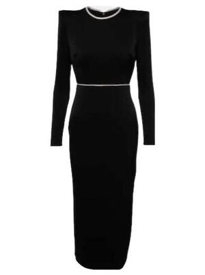 Alex Perry Crystal-embellished Satin Midi Dress - Black