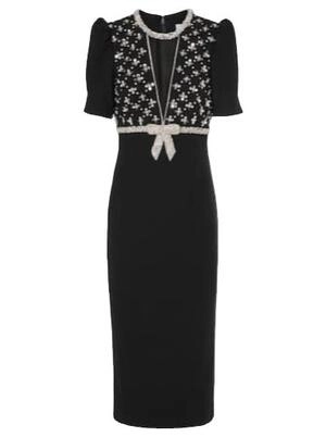 Rebecca Vallance Nicky Hilton Arianna Embellished Midi Dress - Black