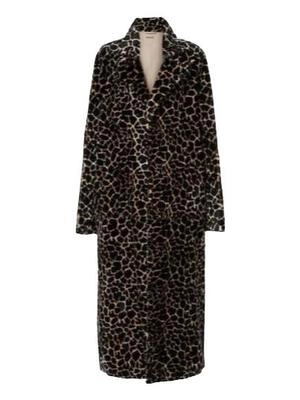 Dodo Bar Or Leopard-print Shearling Coat - Black