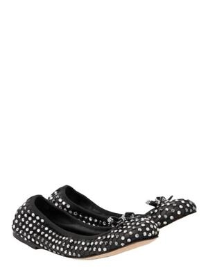 Rene Caovilla Embellished Leather Ballet Flats - Black