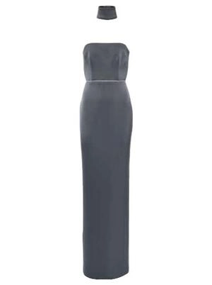 Alex Perry Crystal-embellished Satin Gown - Black