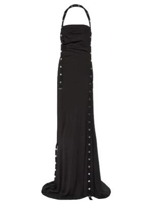 ATTICO Attico Jersey Maxi Dress With Hanging Neck And Side Slit