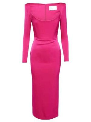 Alex Perry Crêpe Satin Midi Dress - Pink
