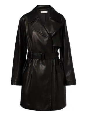 THE ROW Siempra Leather Coat - Black