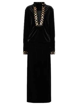 Dodo Bar Or Embellished Velvet Maxi Dress - Black