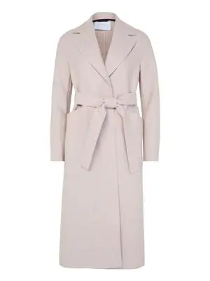 Harris Wharf London Long Sleeve Belted Coat - Beige