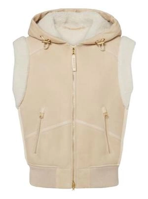 Bogner Suede Ski Jacket With Drawstring Hood - Nude