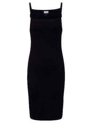COURREGES Ribbed-knit Cotton Jersey Midi Dress - Black