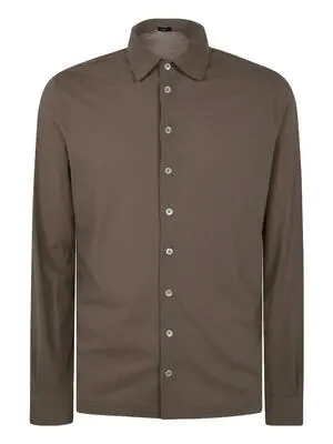 Herno Polo Camicia M.l. Jrs Voile Crepe - Brown