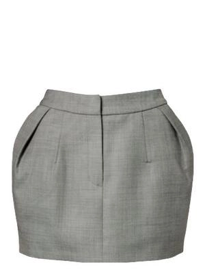 Magda Butrym Pleated Wool-blend Miniskirt - Gray