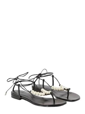 MAGDA BUTRYM Magda Butrym Faux Pearl Leather Lace-Up Sandals