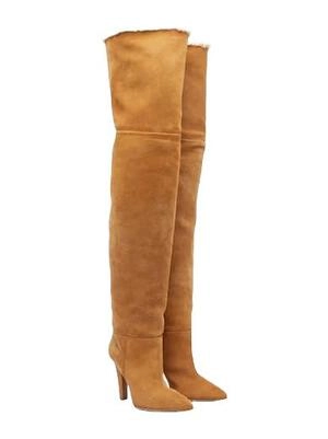 Paris Texas Suede Over-the-knee Stiletto Boots - Brown