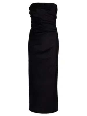 Tove Isabella Velvet Off-the-shoulder Midi Dress - Black