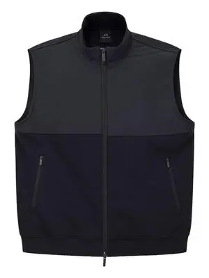 Armani Exchange Sleeveless Zip-up Vest - Black