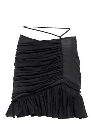 NENSI DOJAKA Ruched Mini Skirt With Asymmetric Hem - Black