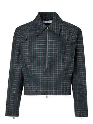 KIKO KOSTADINOV Checked Zip-up Casual Jacket - Black