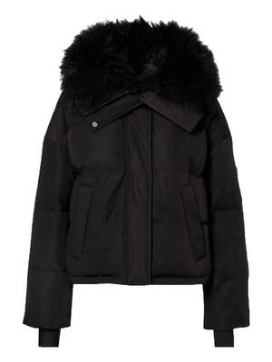 YVES SALOMON Down Jacket With Fur Trim - Black