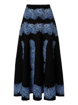 Ulla Johnson Alessia Knitted Jacquard Midi Skirt - Black