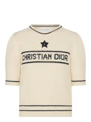 DIOR Dior Short-Sleeved Knit Sweater With Embroidered Logo