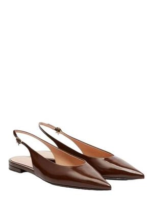 GIANVITO ROSSI Patent Leather Slingback Flats - Brown