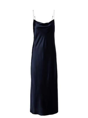Dorothee Schumacher Sense Of Shine Silk-blend Satin Slip Dress - Black