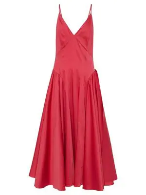 Tove Solene Cotton-blend Midi Dress - Red