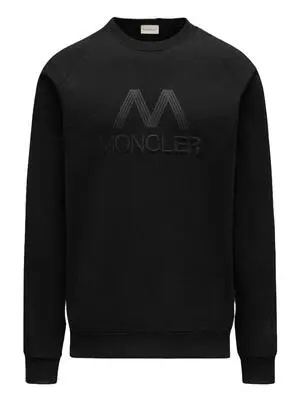 Moncler Logo Round-neck Long-sleeve Sweater - Black