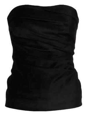 Tove Velvet Bandeau Top - Black