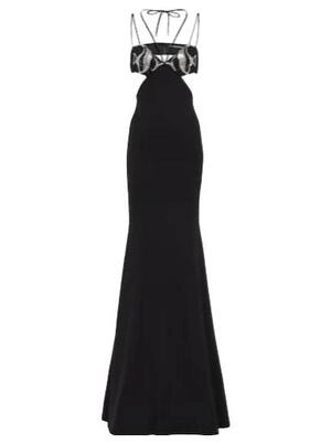 David Koma Embroidered Gown - Black