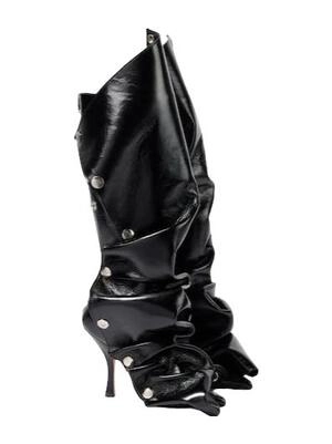 Y/project Snap 100 Leather Knee-high Boots - Black